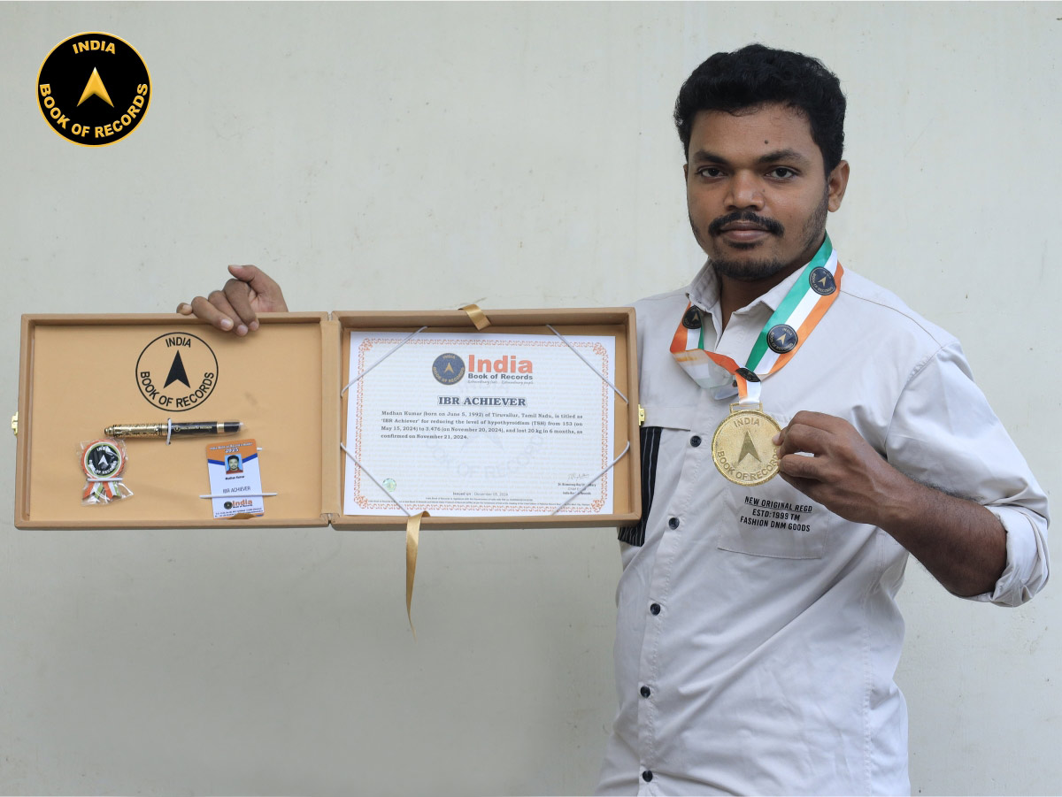 Madhan Kumar - IBR Achiever - India Book of Records