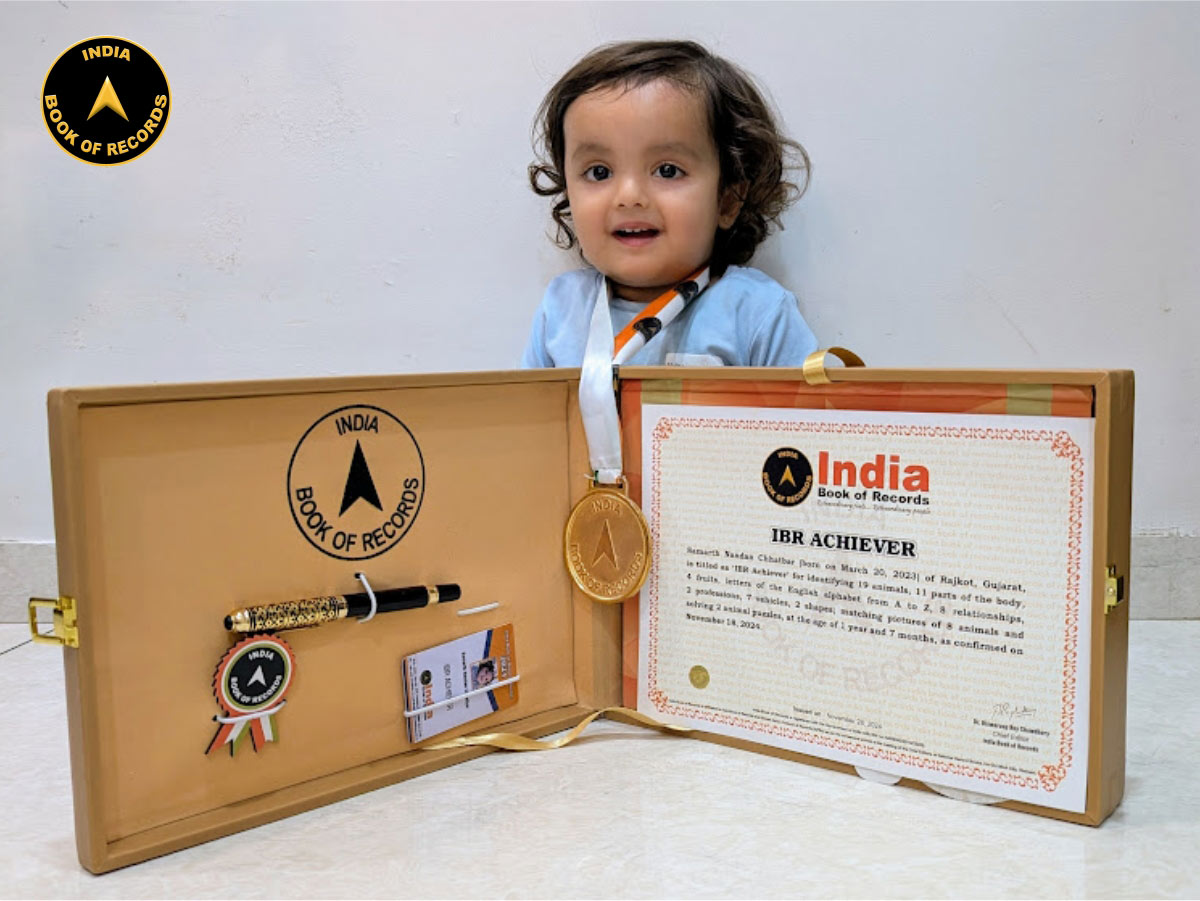 Samarth Nandan Chhatbar - IBR Achiever - India Book of Records