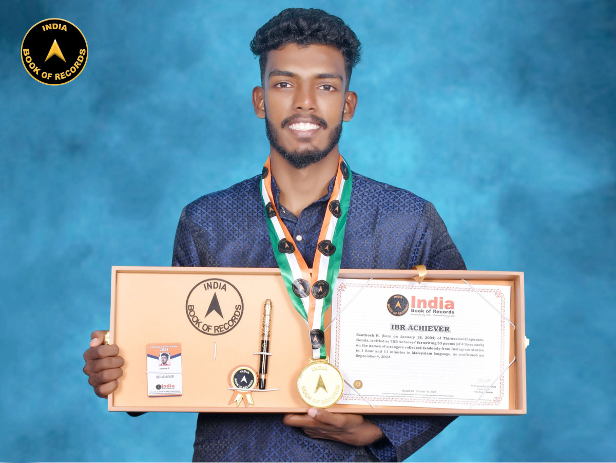 Santhosh R. - IBR Achiever - India Book of Records