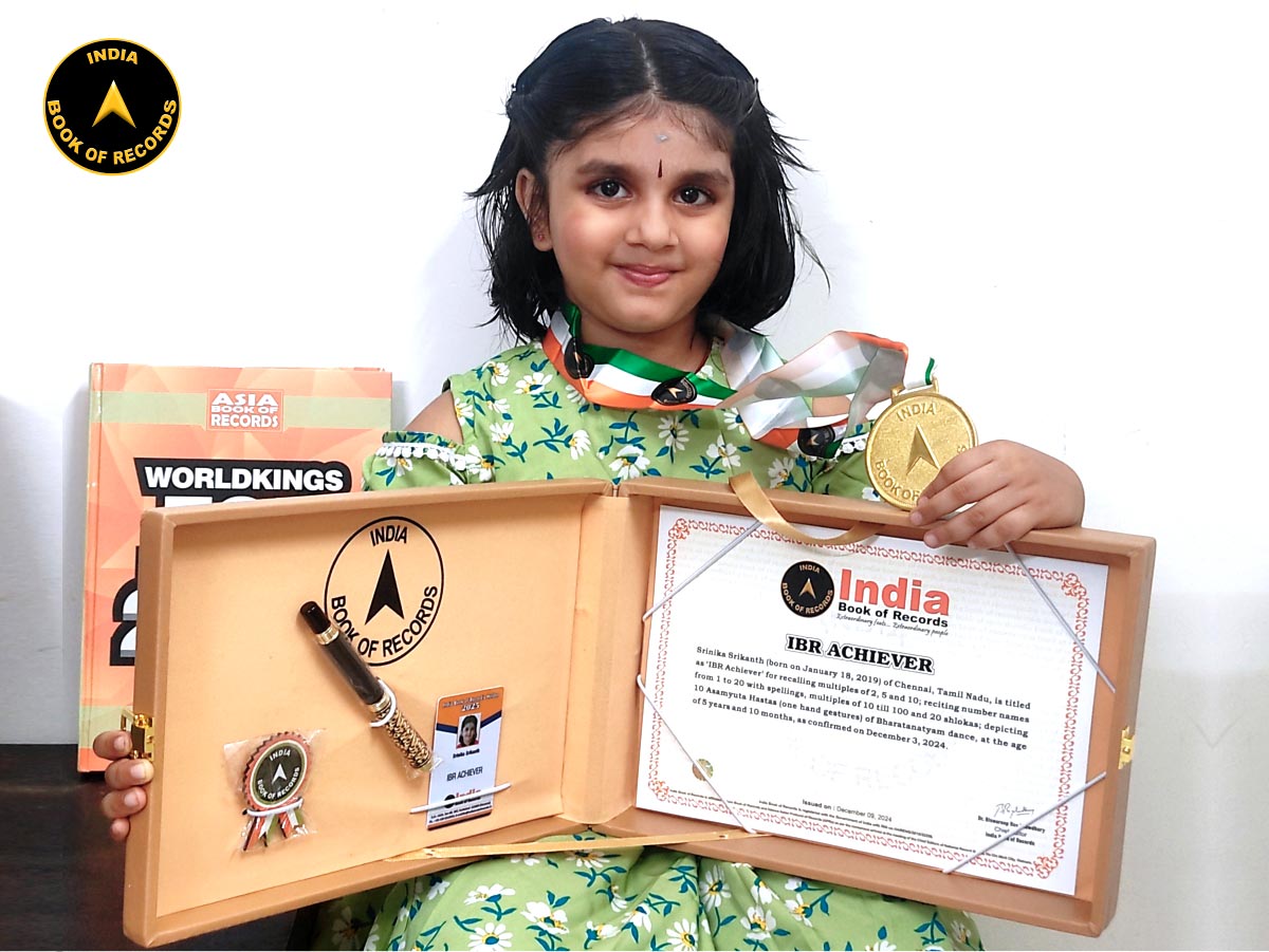 Srinika Srikanth - IBR Achiever - India Book of Records