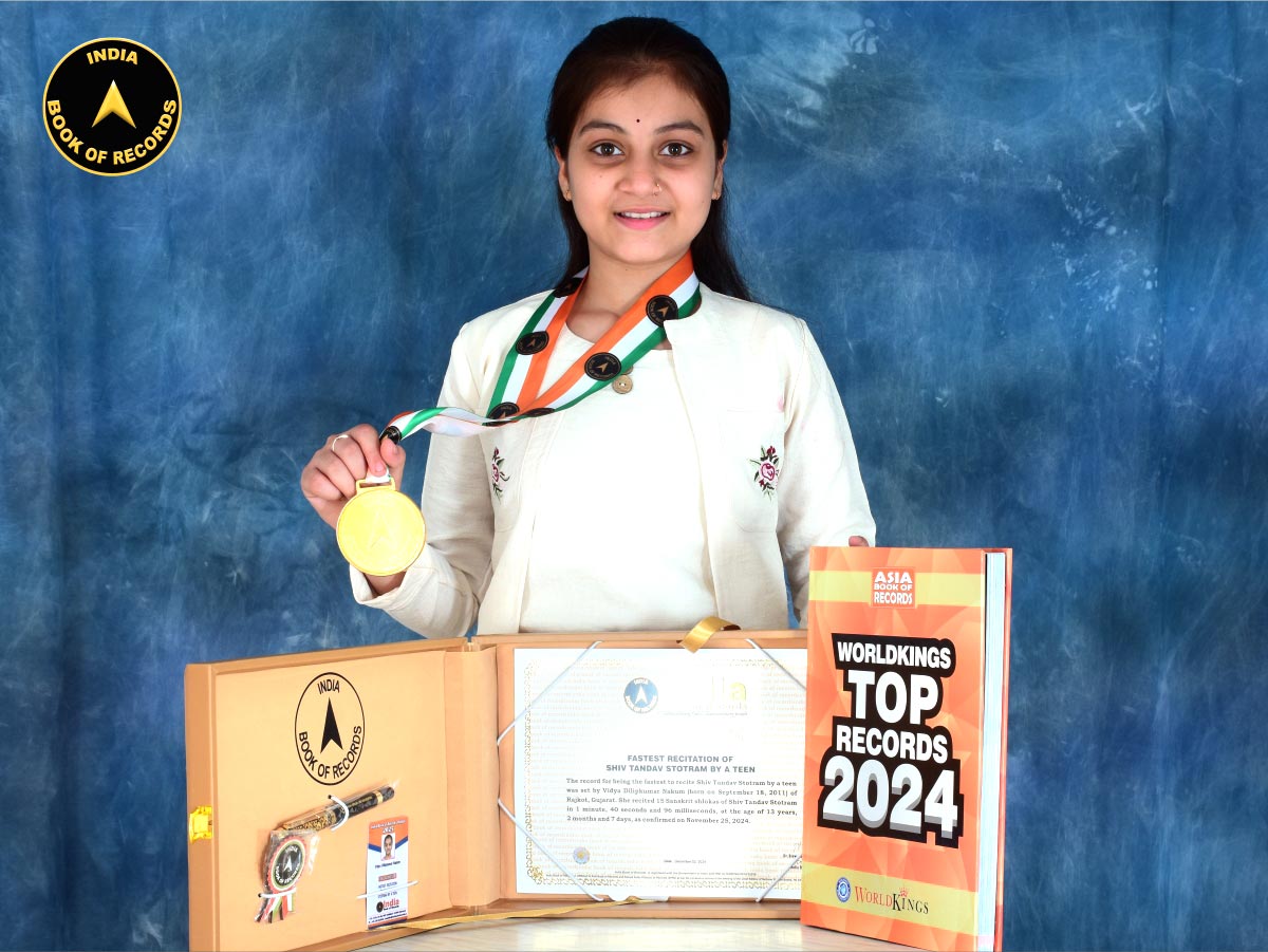 Fastest recitation of Shiv Tandav Stotram by a teen - India Book of Records