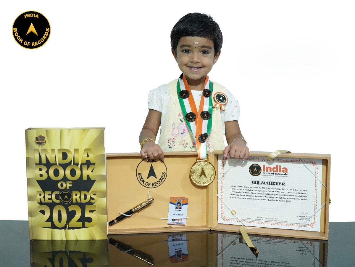 Aaravi Rahul - IBR Achiever - India Book of Records