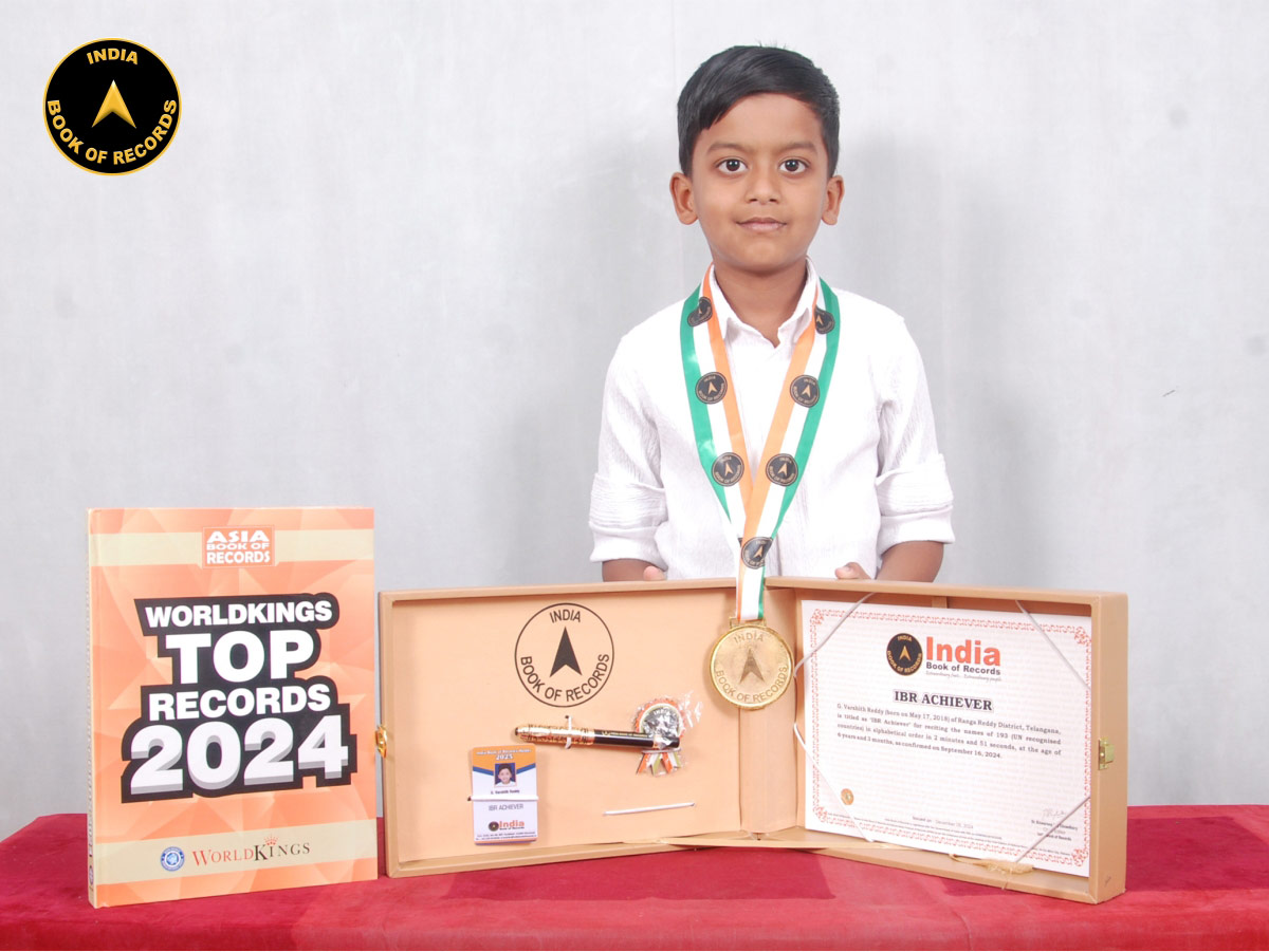 G. Varshith Reddy - IBR Achiever - India Book of Records