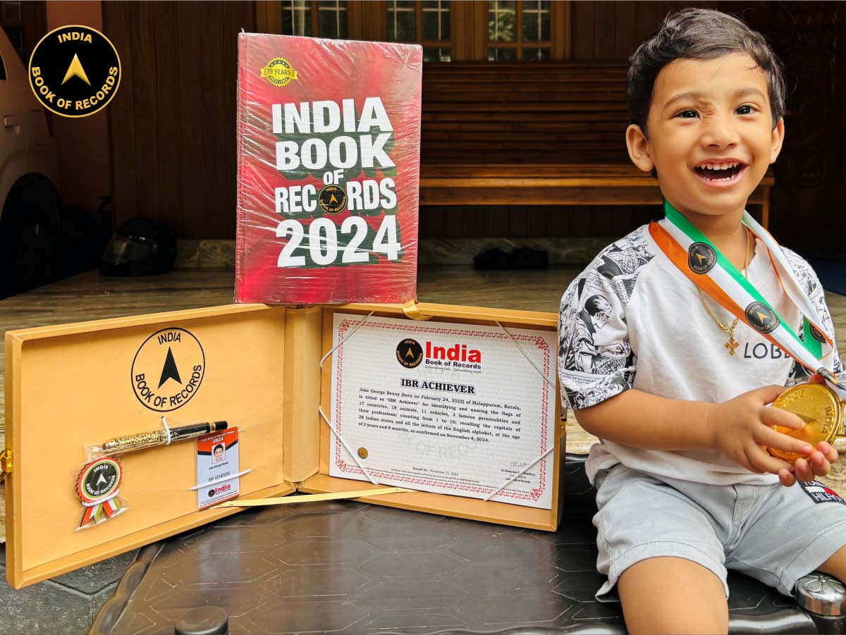 Jake George Benoy - IBR Achiever - India Book of Records