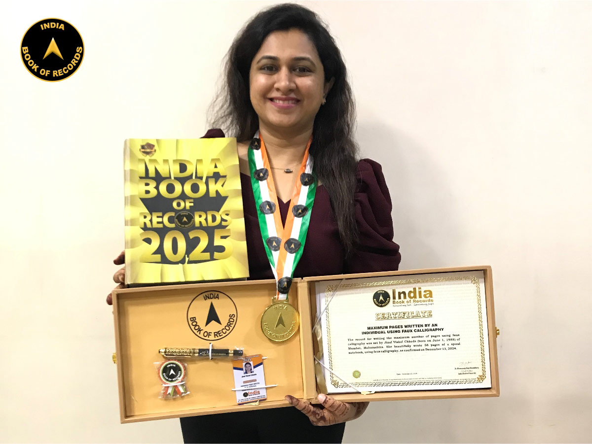 Maximum pages written by an individual using faux calligraphy - India ...