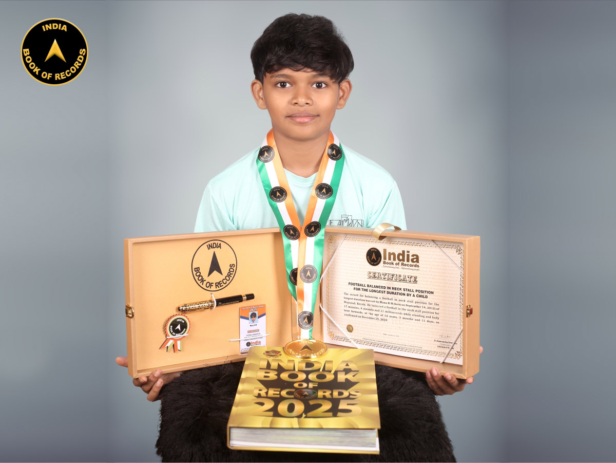 Football balanced in neck stall position for the longest duration by a ...