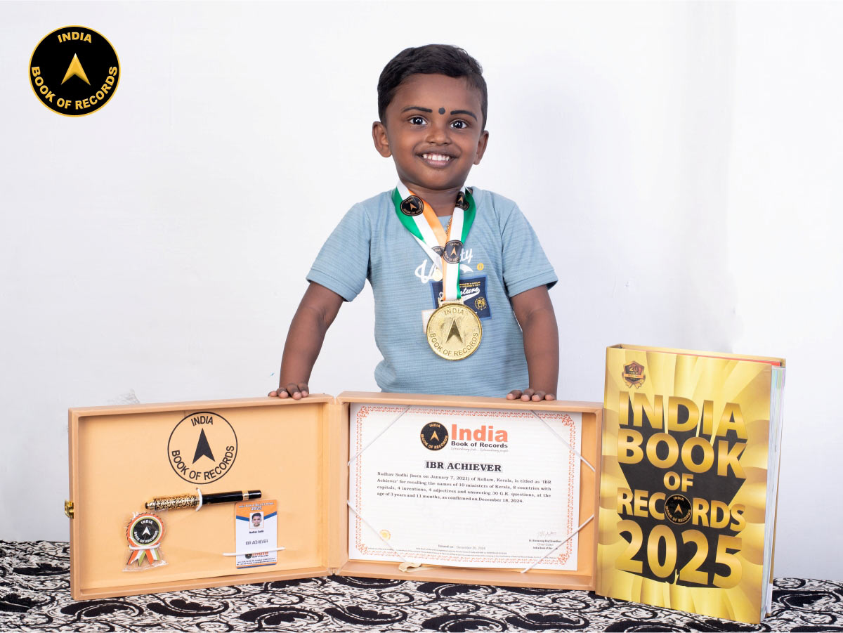 Nadhav Sudhi - IBR Achiever - India Book of Records