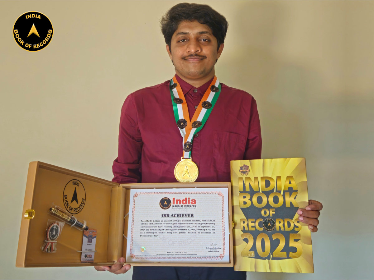 Roop Raj B. S. - IBR Achiever - India Book of Records