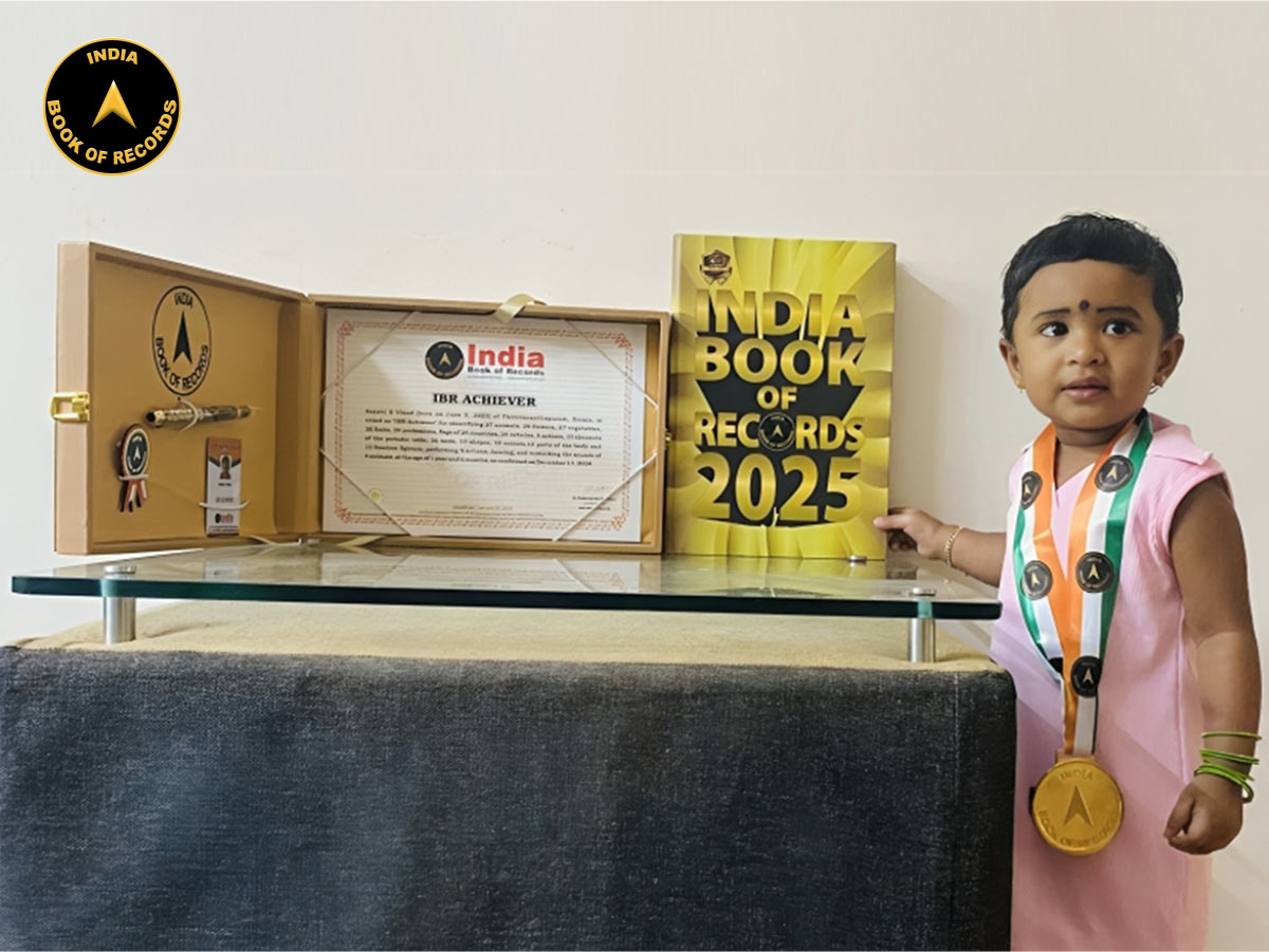 Saanvi S Vinod - IBR Achiever - India Book of Records