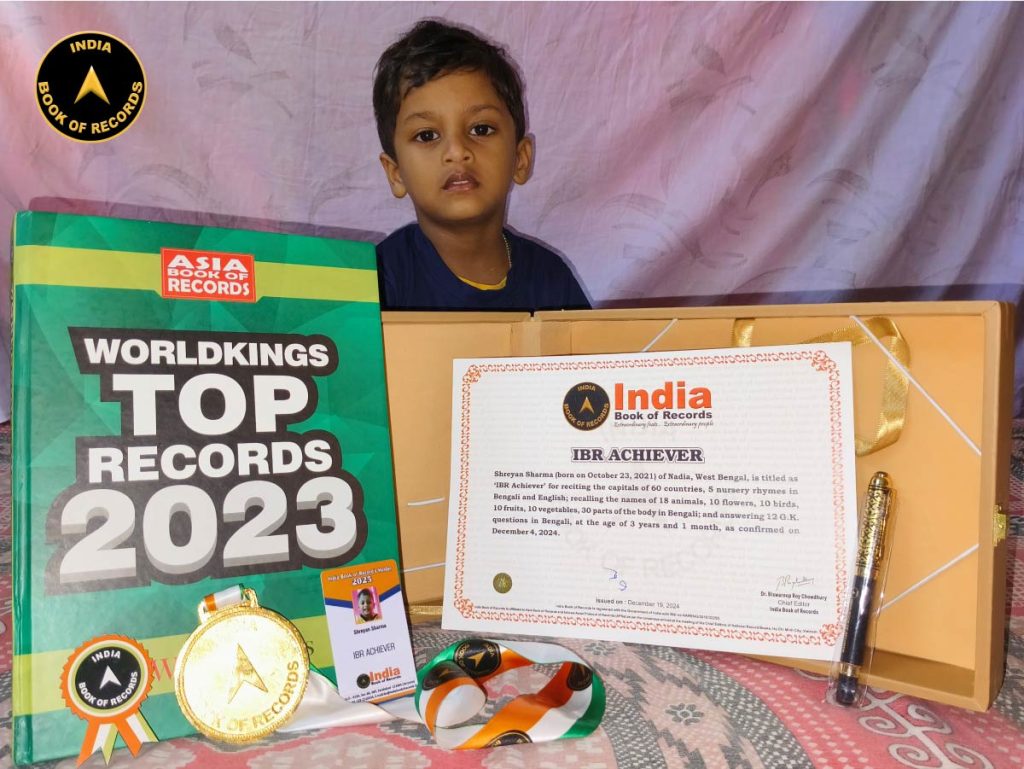 Shreyan Sharma - IBR Achiever - India Book of Records