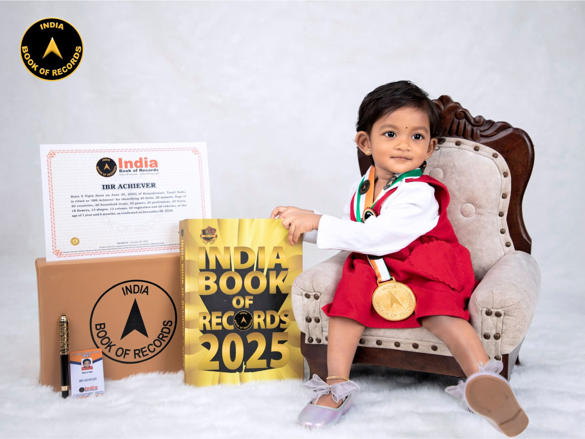 Siara S Vipin - IBR Achiever - India Book of Records