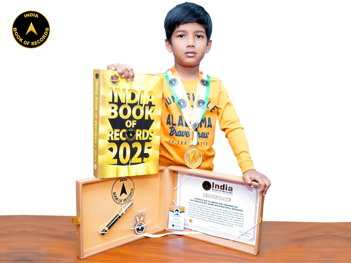 Fastest kid to write the answers of 100 single-digit sums