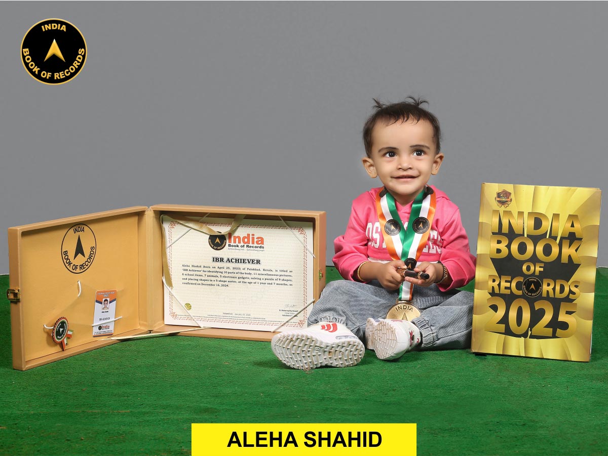 Aleha Shahid - IBR Achiever - India Book of Records