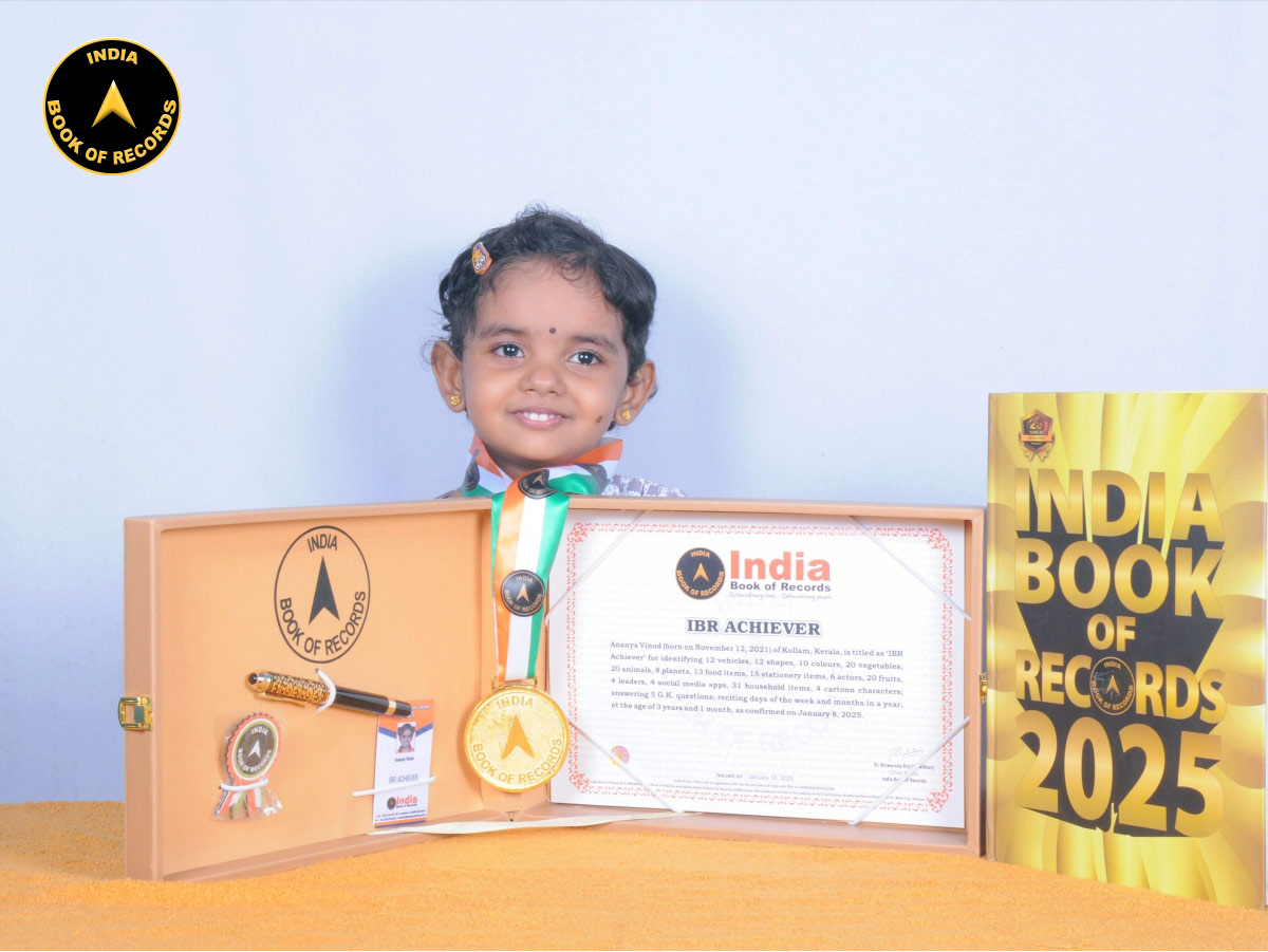 Ananya Vinod - IBR Achiever - India Book of Records