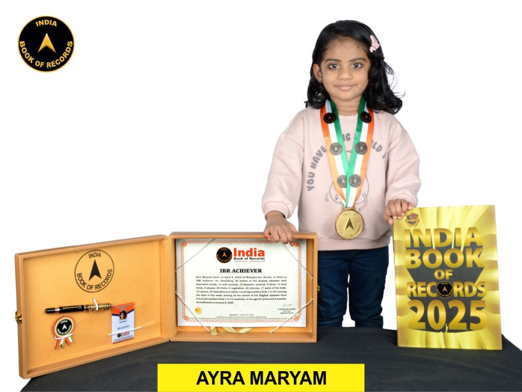 Ayra Maryam - IBR Achiever - India Book of Records