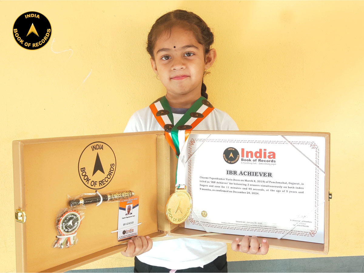 Charmi Tapankumar Varia - IBR Achiever - India Book of Records
