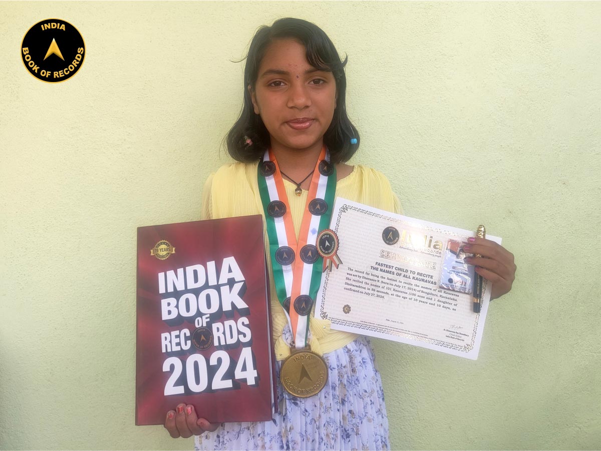 Fastest child to recite the names of all Kauravas - India Book of Records