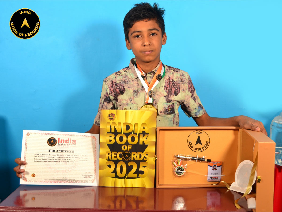 Jinsen J. - IBR Achiever - India Book of Records