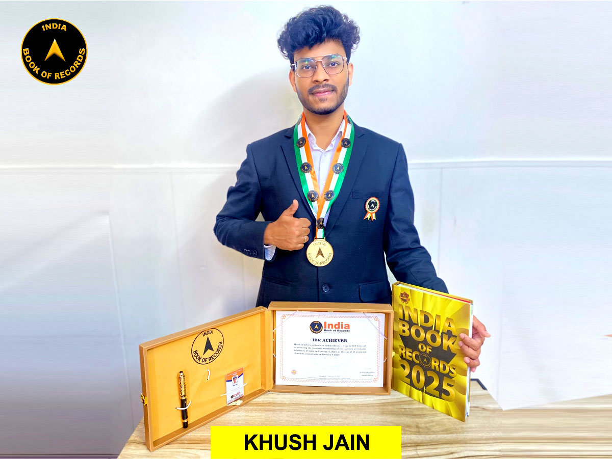 Khush Jain - IBR Achiever - India Book of Records