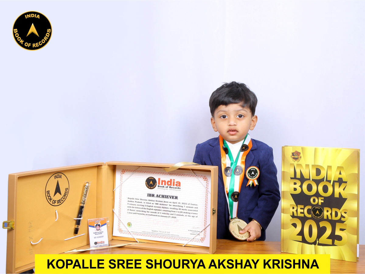 Kopalle Sree Shourya Akshay Krishna - IBR Achiever - India Book of Records