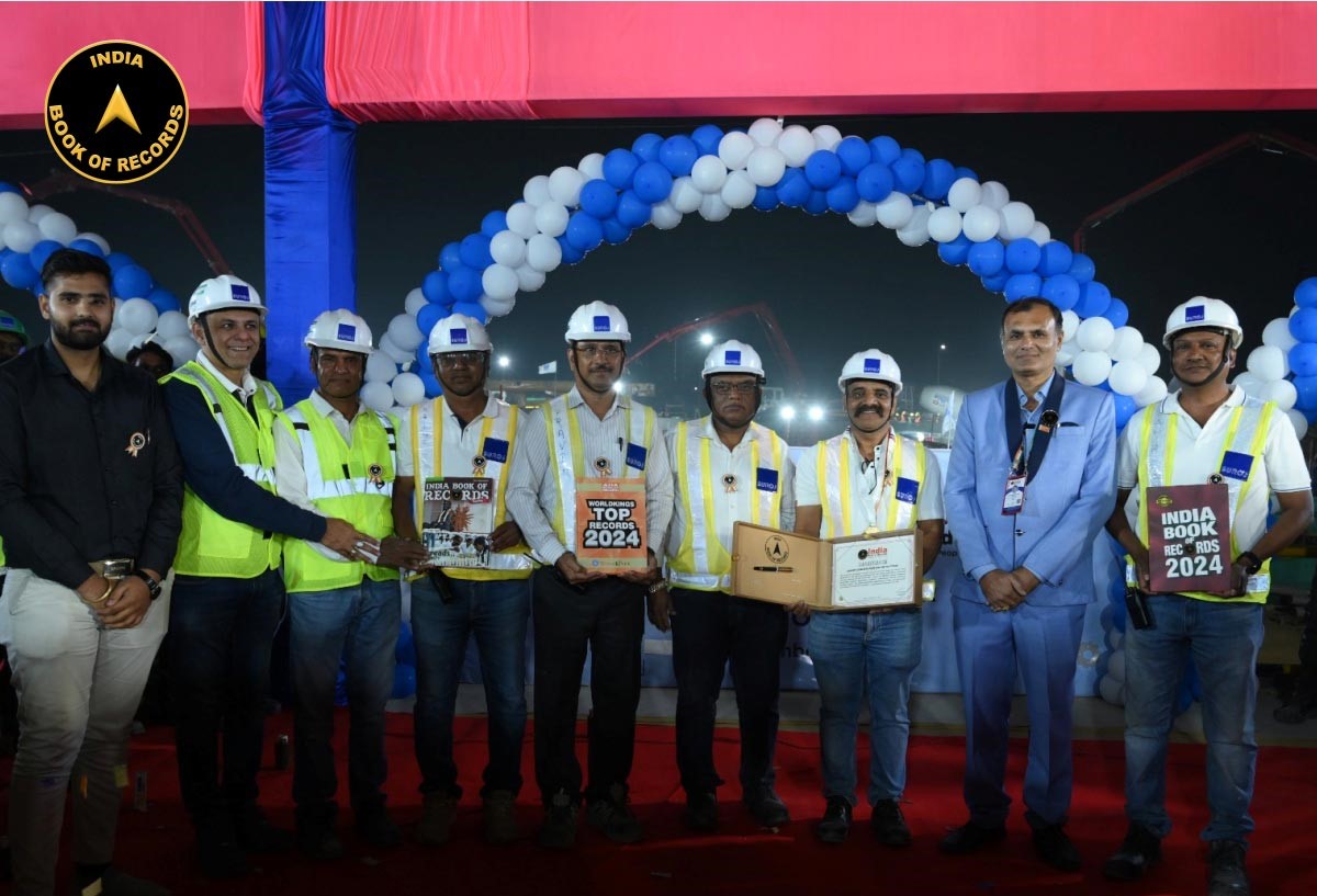 Largest Concrete Pour for VCV Tower - India Book of Records
