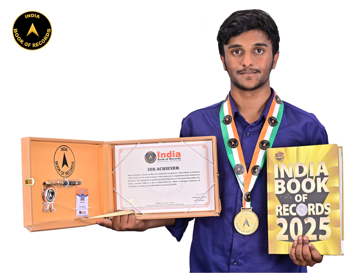 Manoj Kumar J. - IBR Achiever - India Book of Records