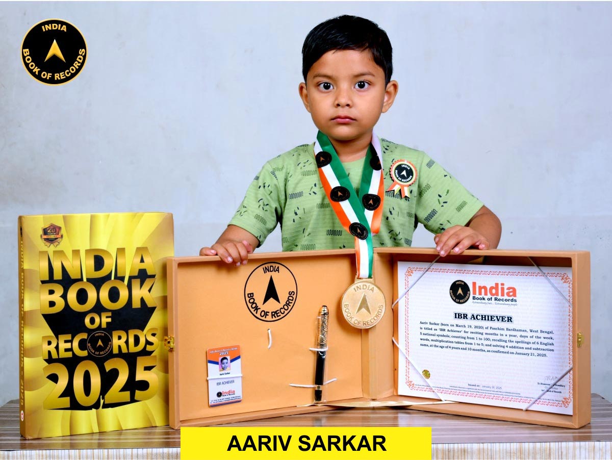 Aariv Sarkar - IBR Achiever - India Book of Records