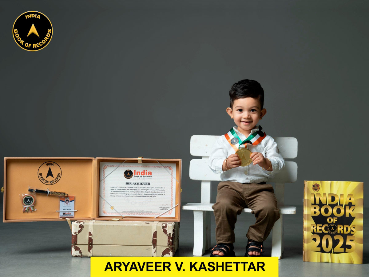 Aryaveer V. Kashettar - IBR Achiever - India Book of Records