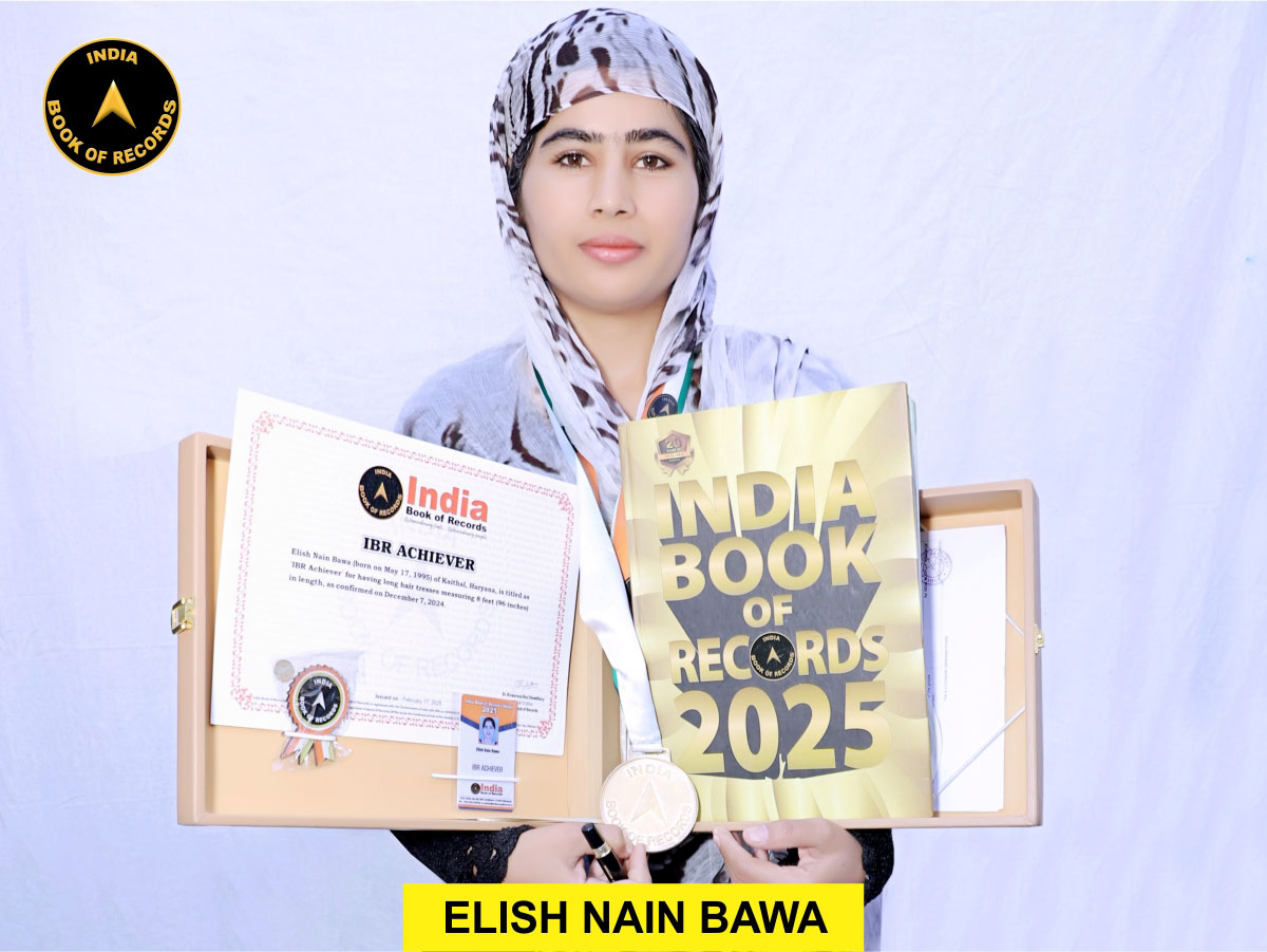Elish Nain Bawa - IBR Achiever - India Book of Records