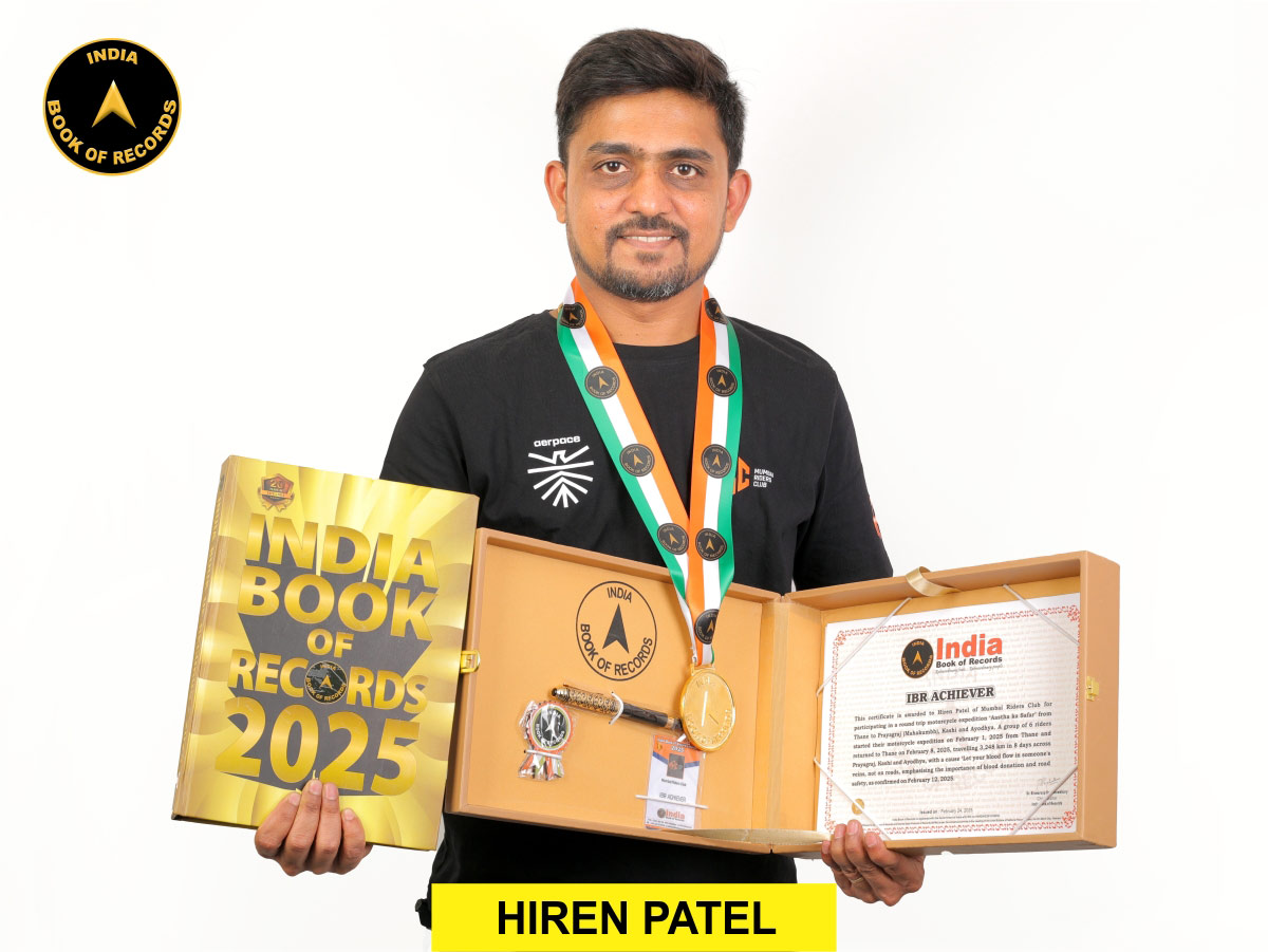 Hiren Patel - IBR Achiever - India Book of Records