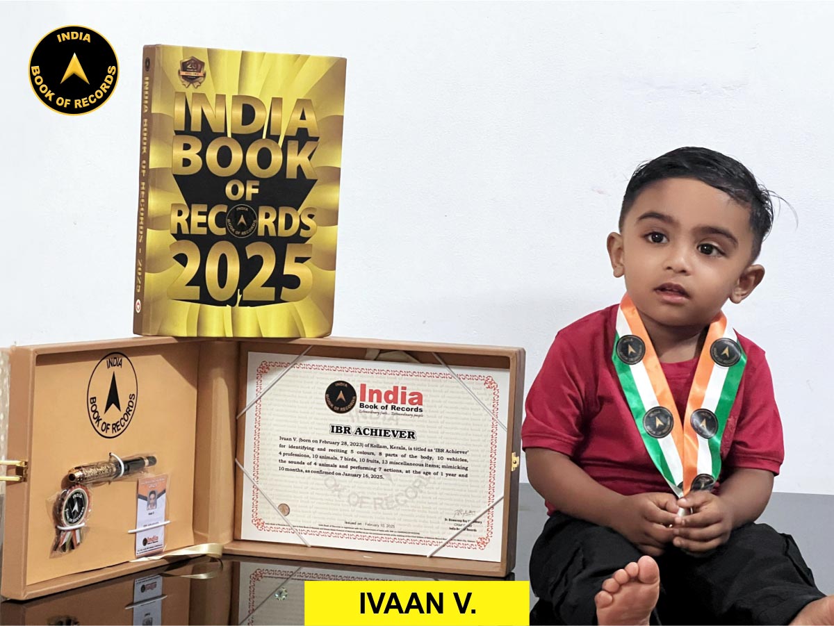 Ivaan V. - IBR Achiever - India Book of Records