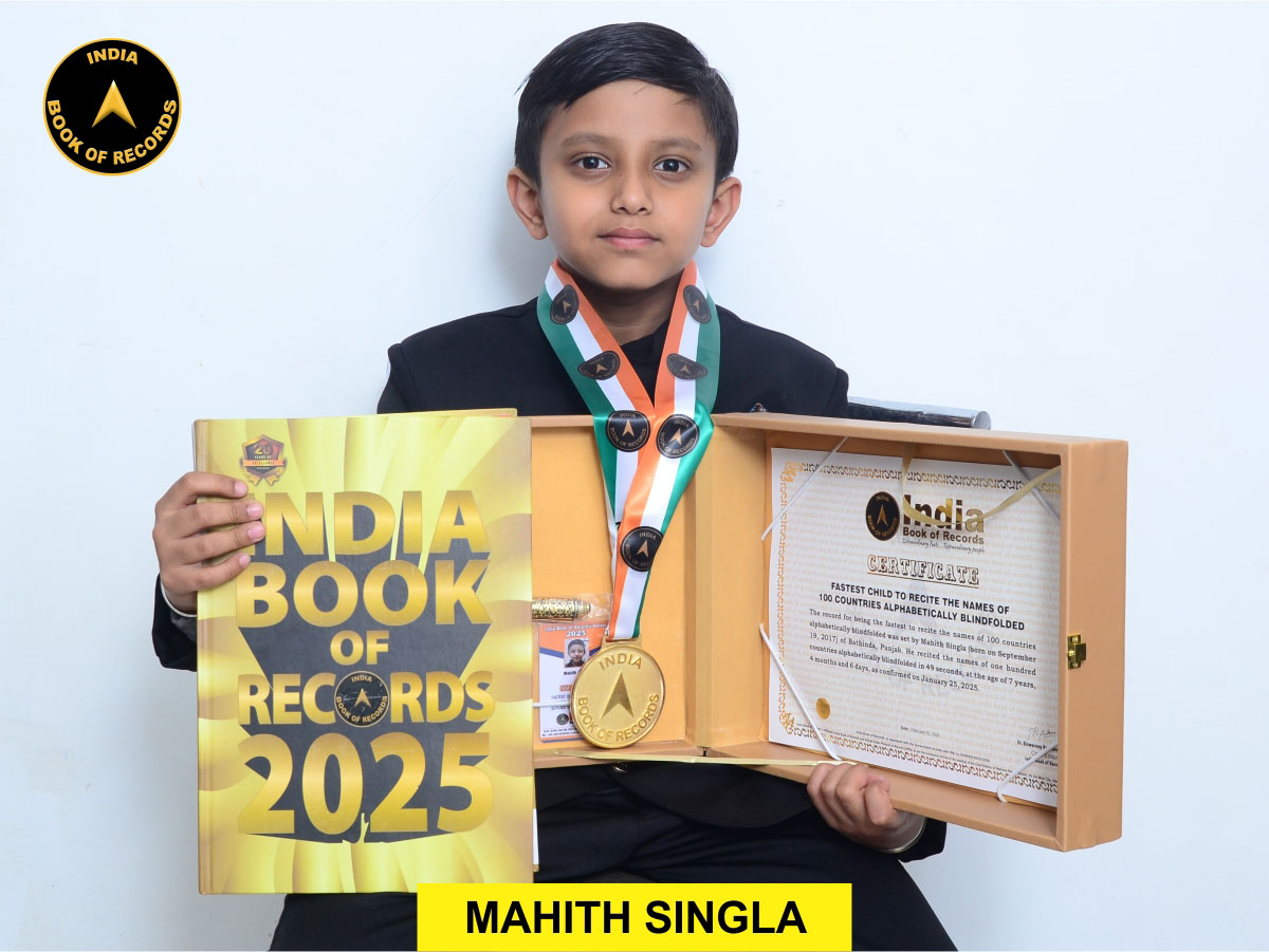 Fastest child to recite the names of 100 countries alphabetically ...