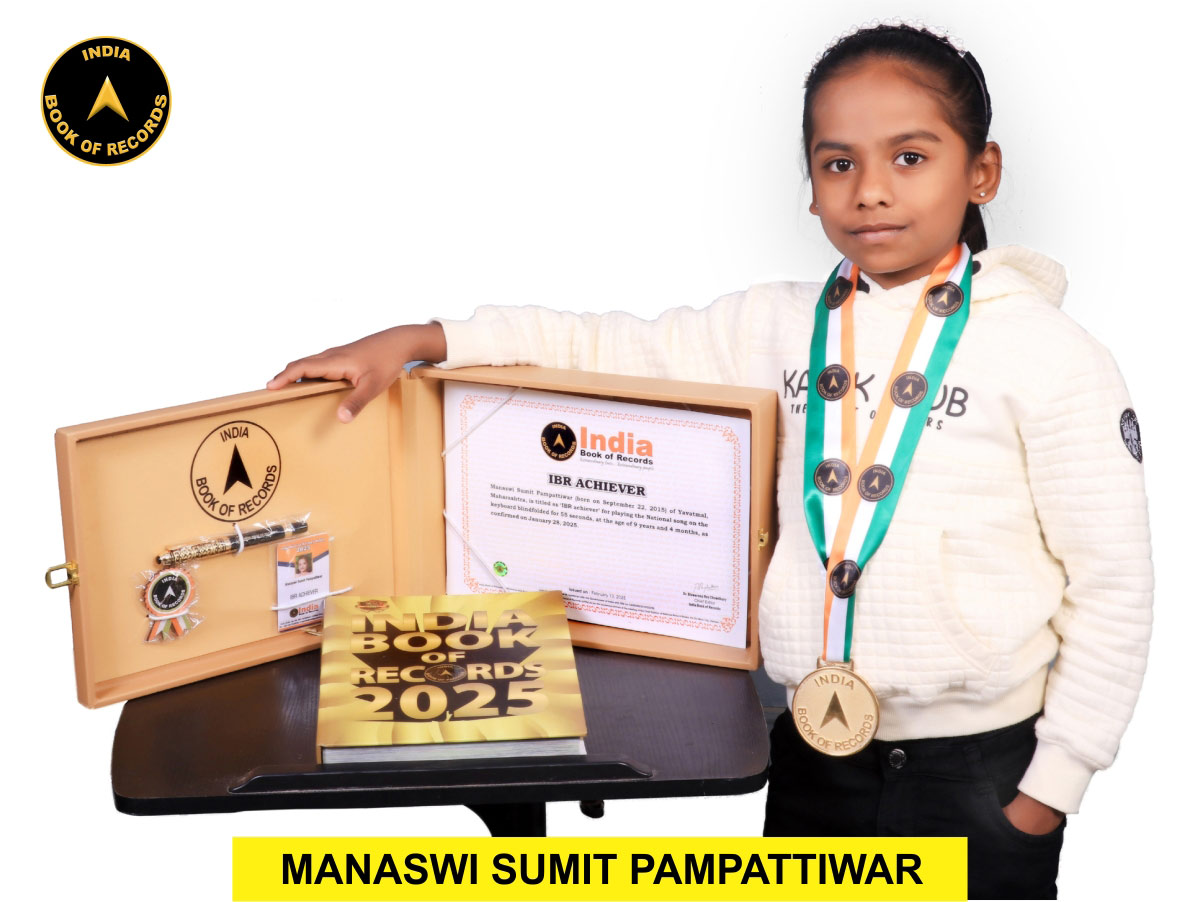 Manaswi Sumit Pampattiwar - IBR Achiever - India Book of Records