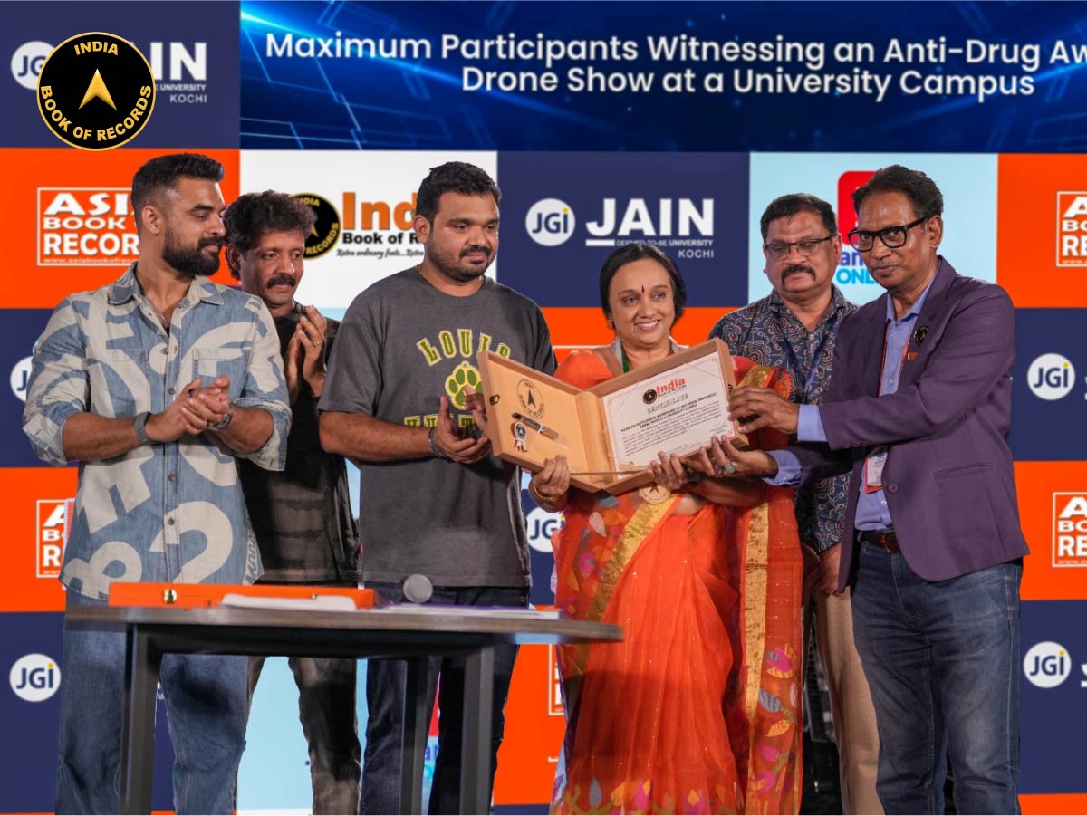 Maximum Participants Witnessing an Anti-Drug Awareness Drone Show at a ...
