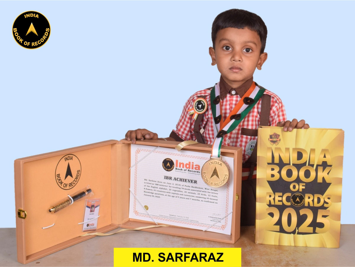 Md. Sarfaraz - IBR Achiever - India Book of Records