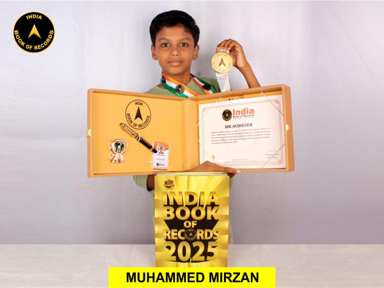 Muhammed Mirzan - IBR Achiever - India Book of Records