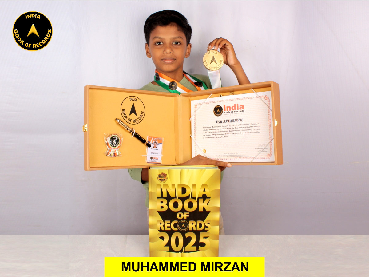 Muhammed Mirzan - IBR Achiever - India Book of Records