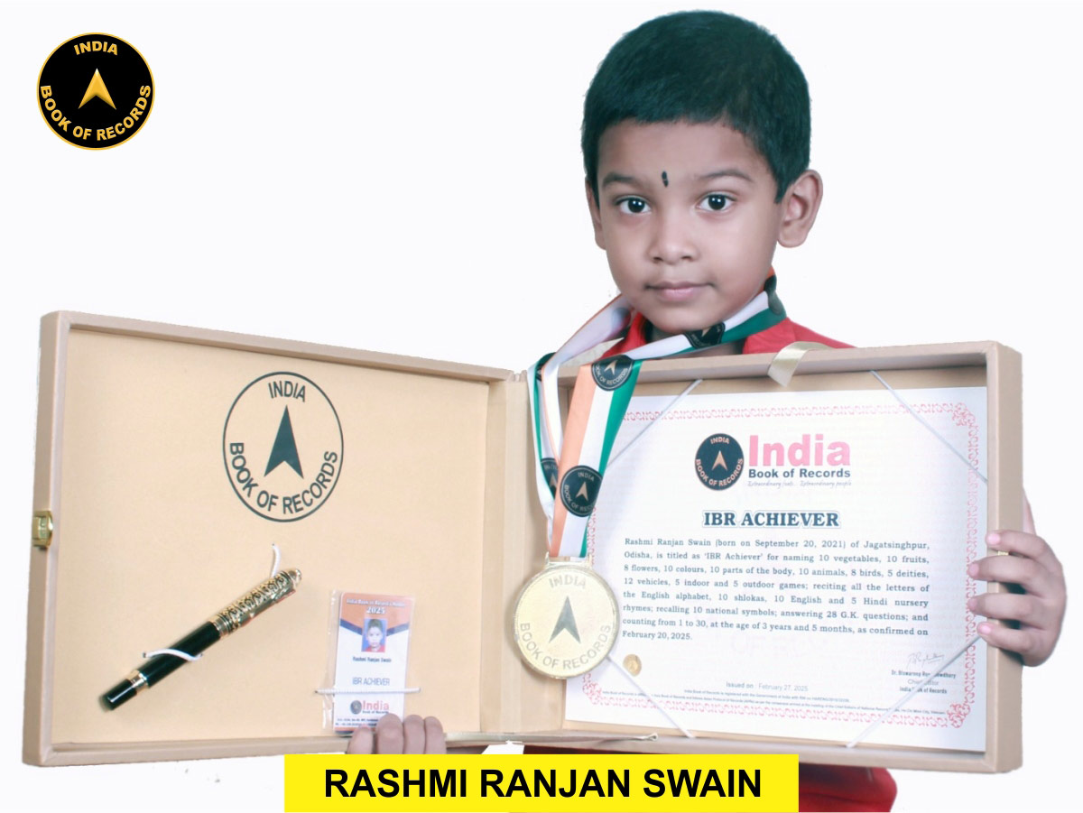 Rashmi Ranjan Swain - IBR Achiever - India Book of Records