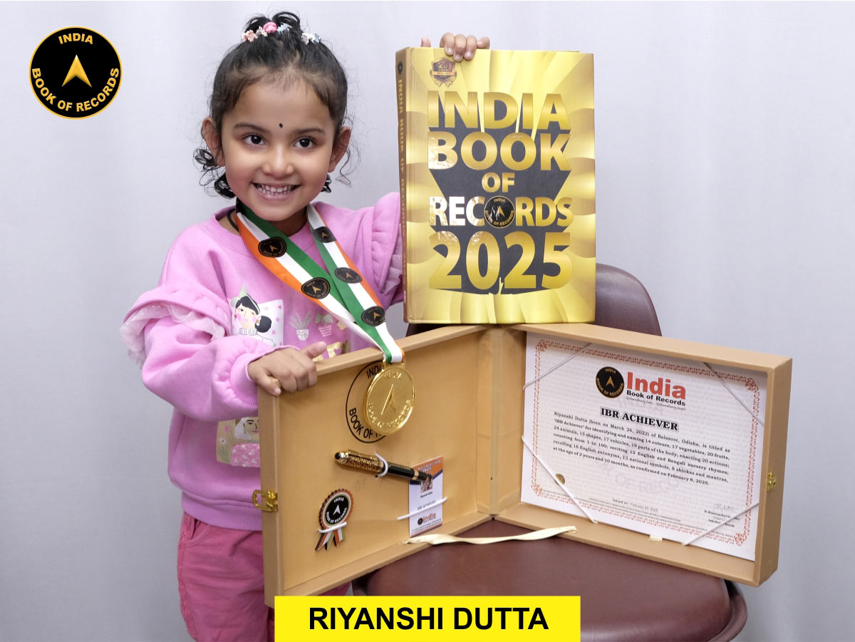 Riyanshi Dutta - IBR Achiever - India Book of Records