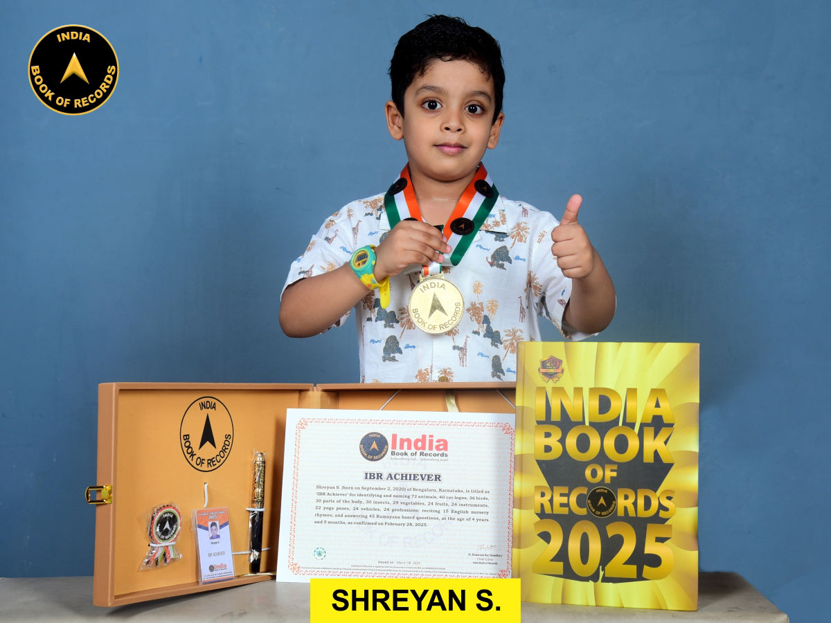 Shreyan S. - IBR Achiever - India Book of Records