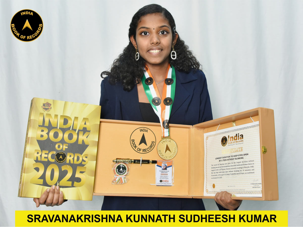 Longest duration to keep eyes open by a teen without blinking - India ...