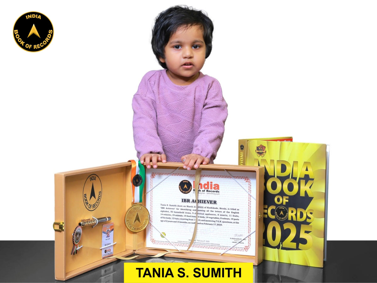 Tania S. Sumith - IBR Achiever - India Book of Records