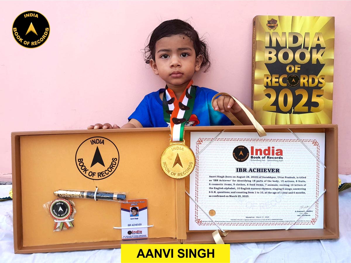 Aanvi Singh - IBR Achiever - India Book of Records