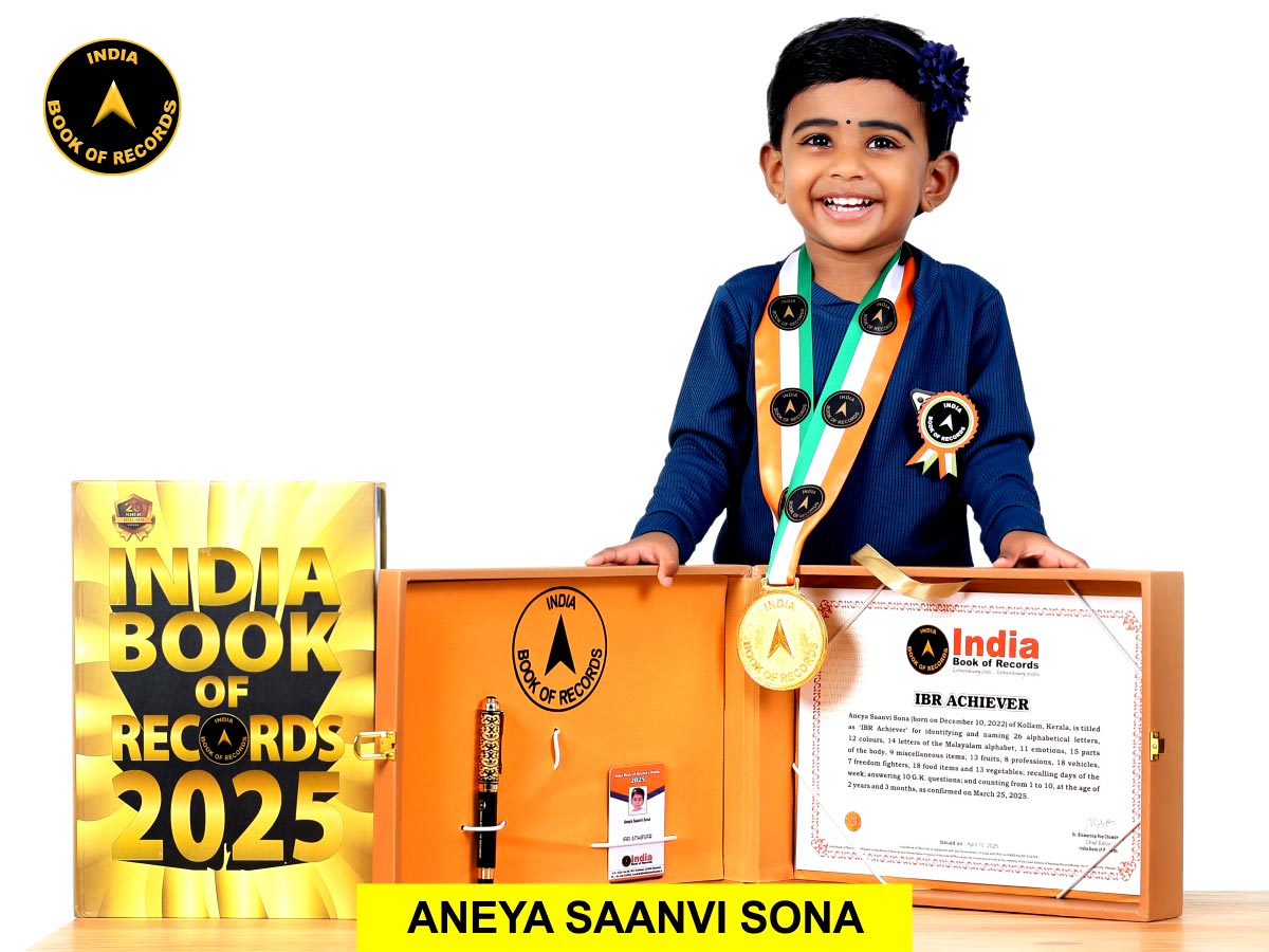 Aneya Saanvi Sona - IBR Achiever - India Book of Records