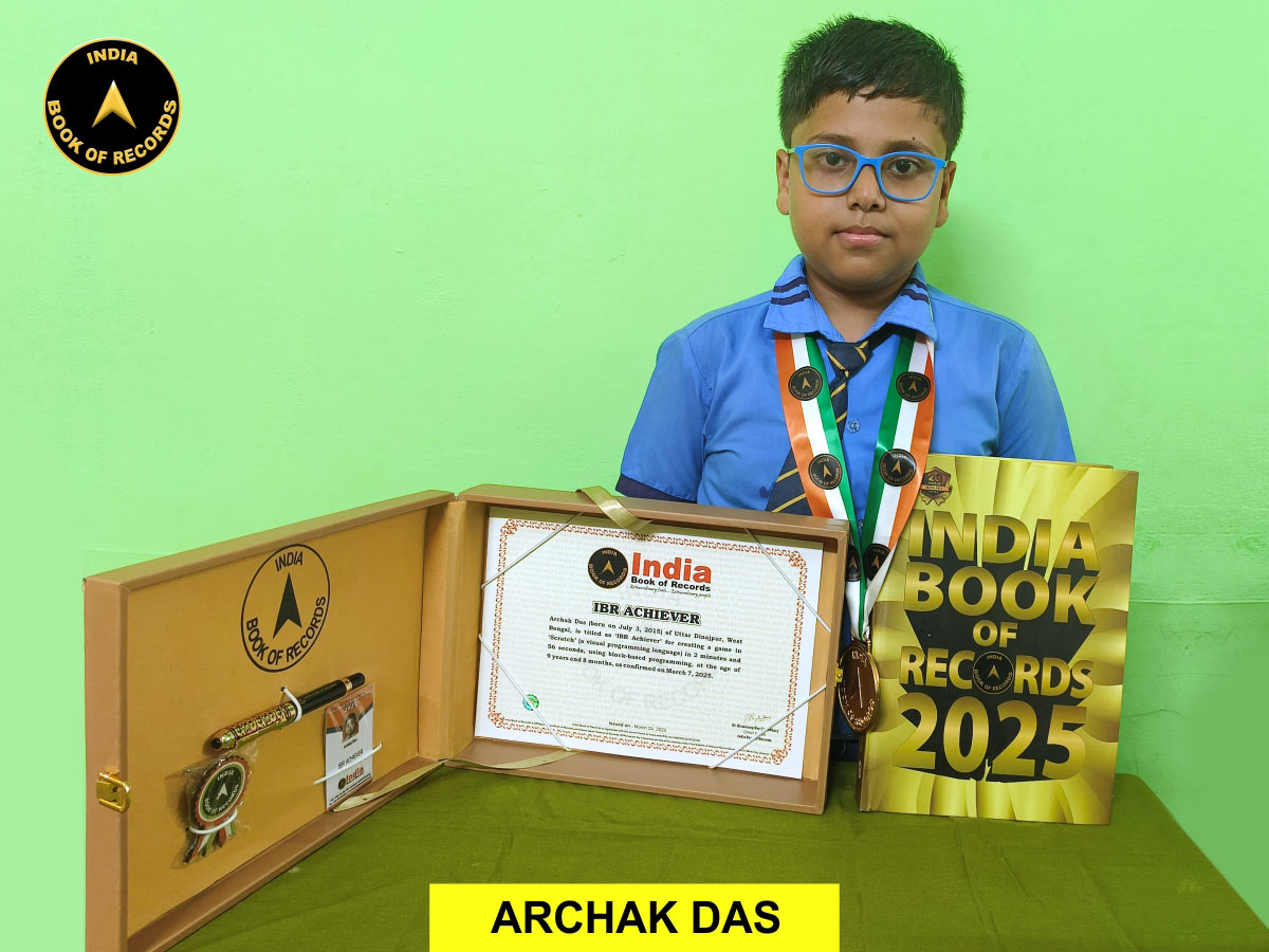 Archak Das - IBR Achiever - India Book of Records
