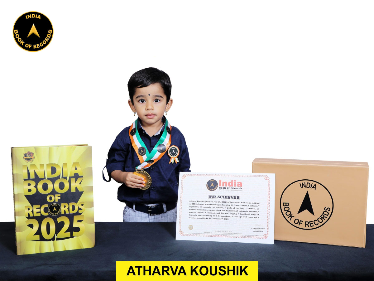 Atharva Koushik - IBR Achiever - India Book of Records