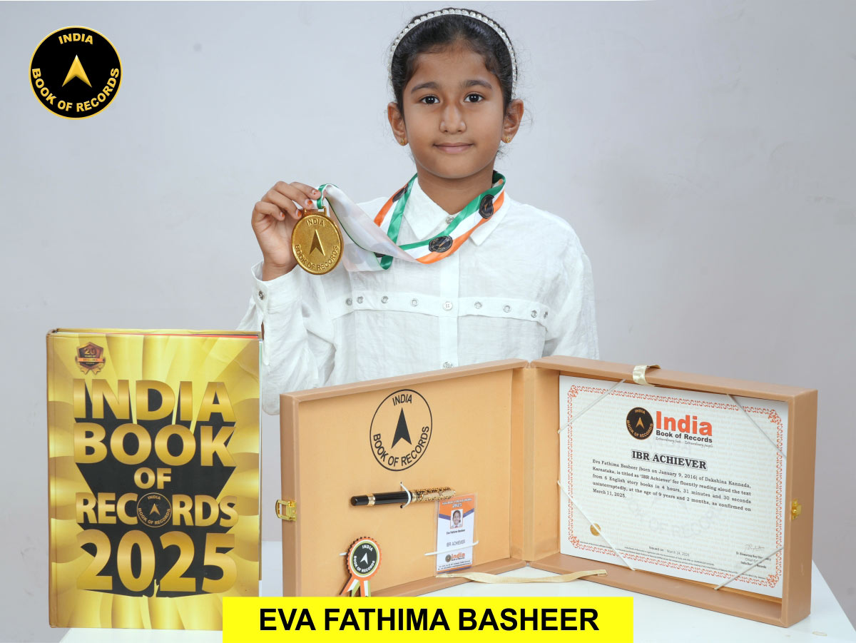 Eva Fathima Basheer - IBR Achiever - India Book of Records