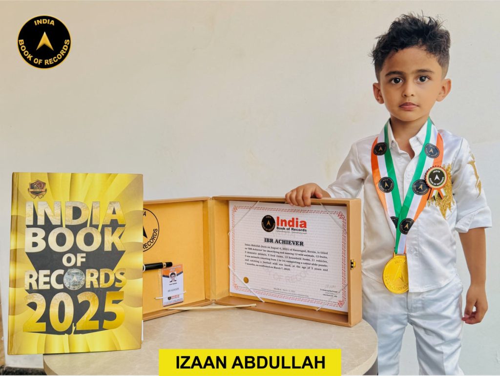 Izaan Abdullah - IBR Achiever - India Book of Records