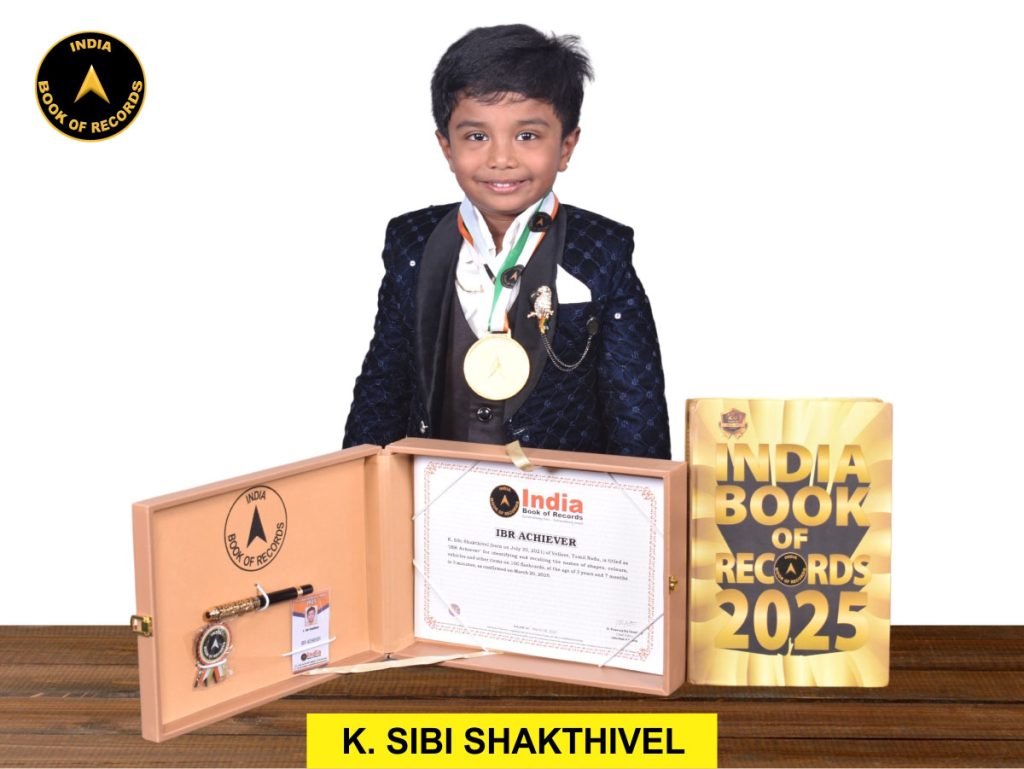K. Sibi Shakthivel - IBR Achiever - India Book of Records