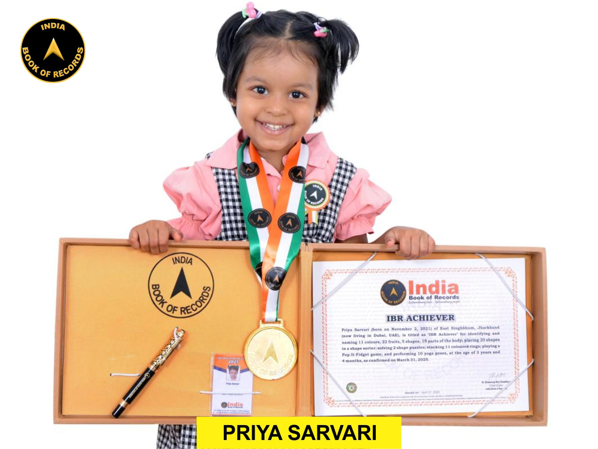 Priya Sarvari - IBR Achiever - India Book of Records